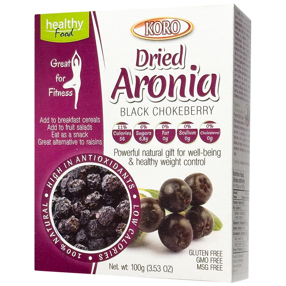 KORO Dried Aronia Berries (Black Chokeberry) 100g – FAST PAK