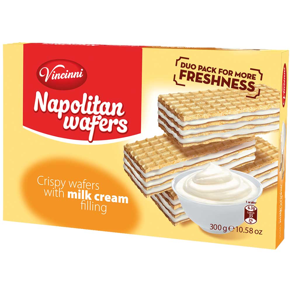 VINCINNI Napolitan Wafers - Milk 300g Box – FAST PAK