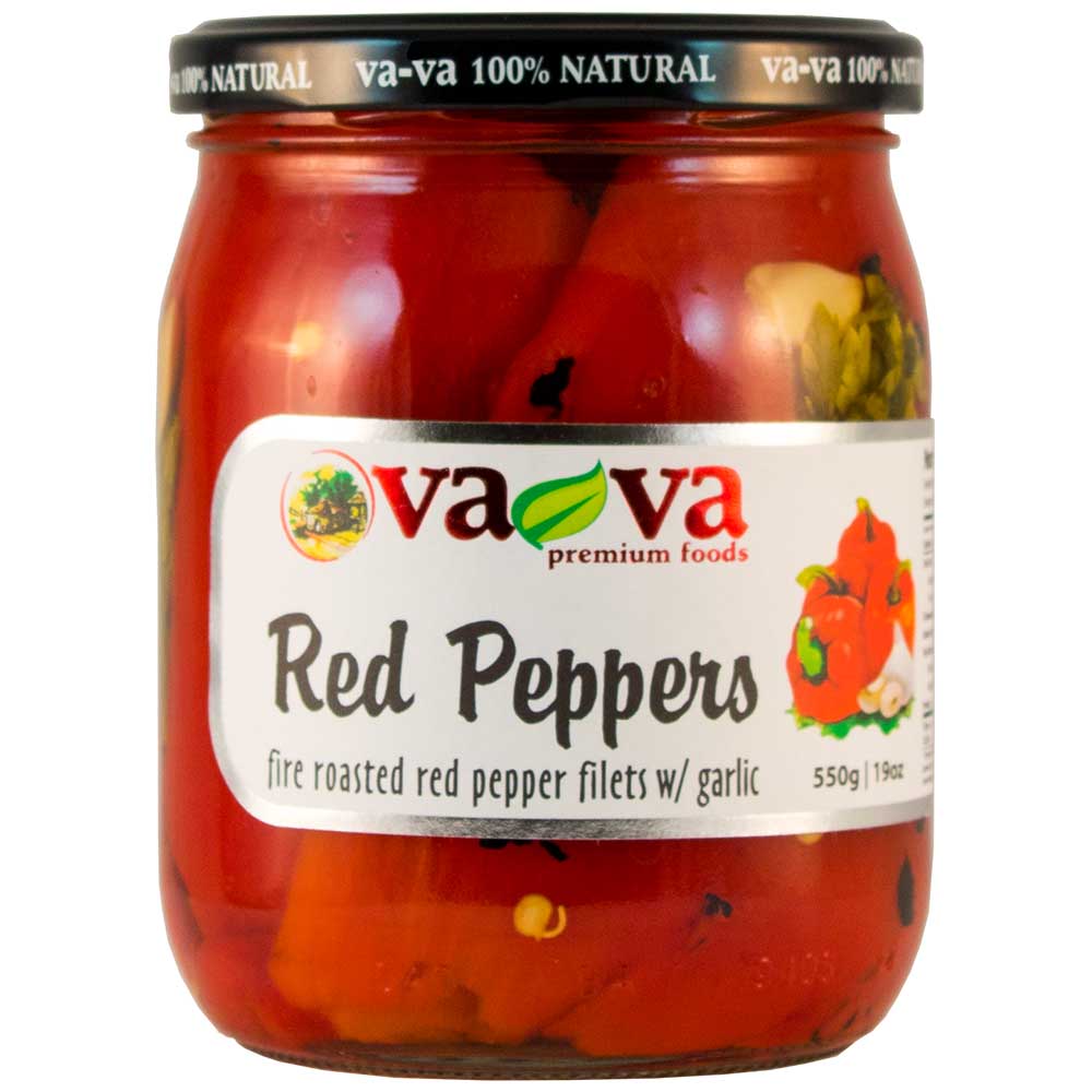 VA-VA Fire Roasted Red Peppers w/ Garlic 550g/19oz – FAST PAK