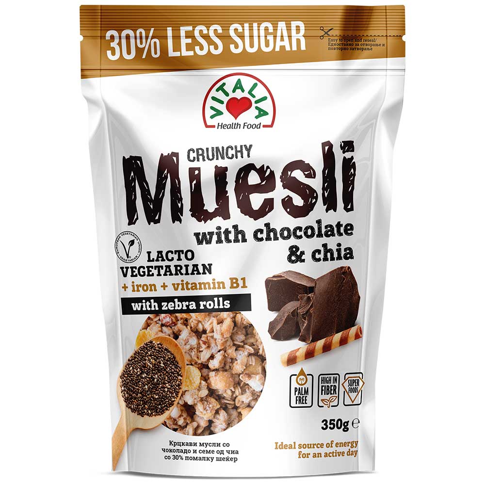 VITALIA Crunchy Muesli Chocolate & Chia 350g/12oz – FAST PAK
