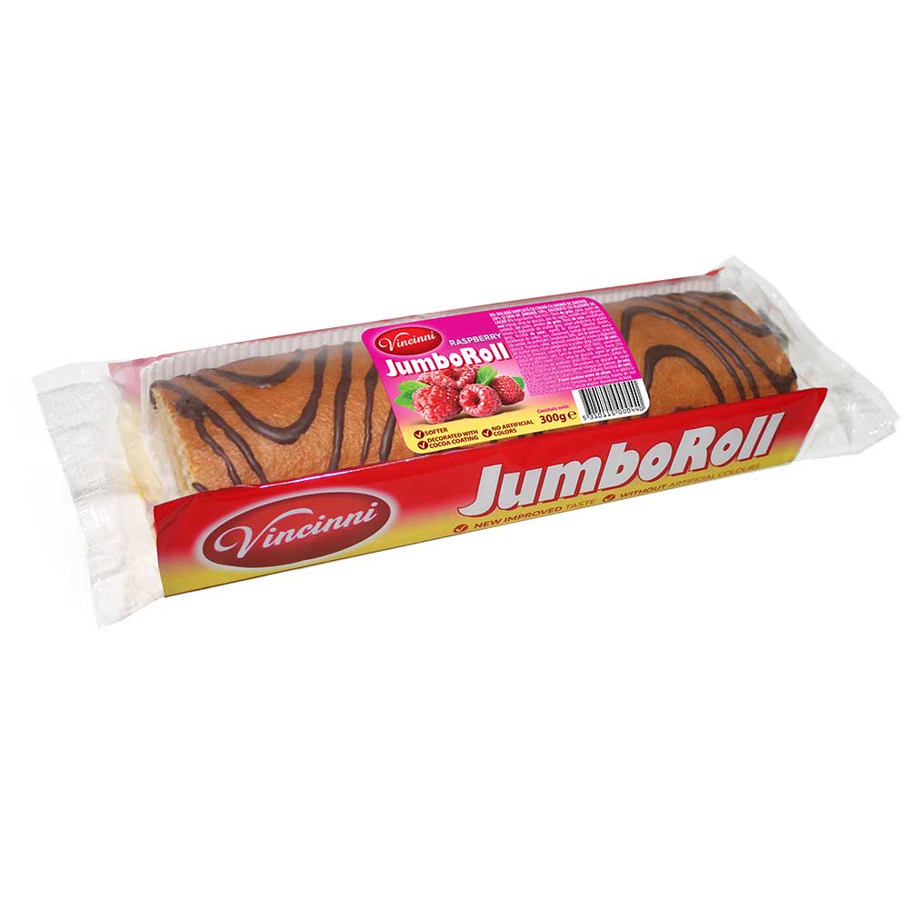 VINCINNI Jumbo Swiss Roll Raspberry 300g/10.5oz – FAST PAK